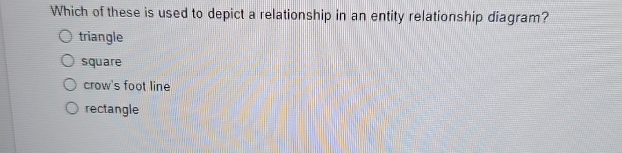 Which of these is used to depict a relationship in an | Chegg.com