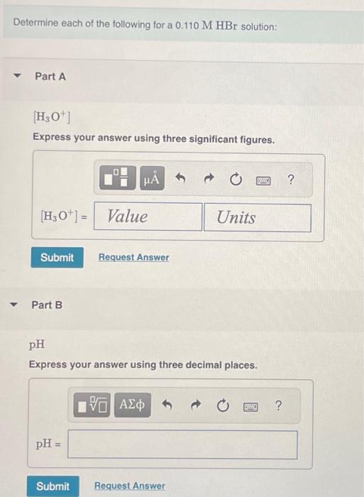 Solved Determine each of the following for a 0.110MHBr | Chegg.com