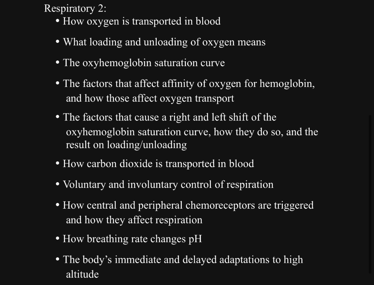 Solved Respiratory 2 ﻿:How oxygen is transported in | Chegg.com