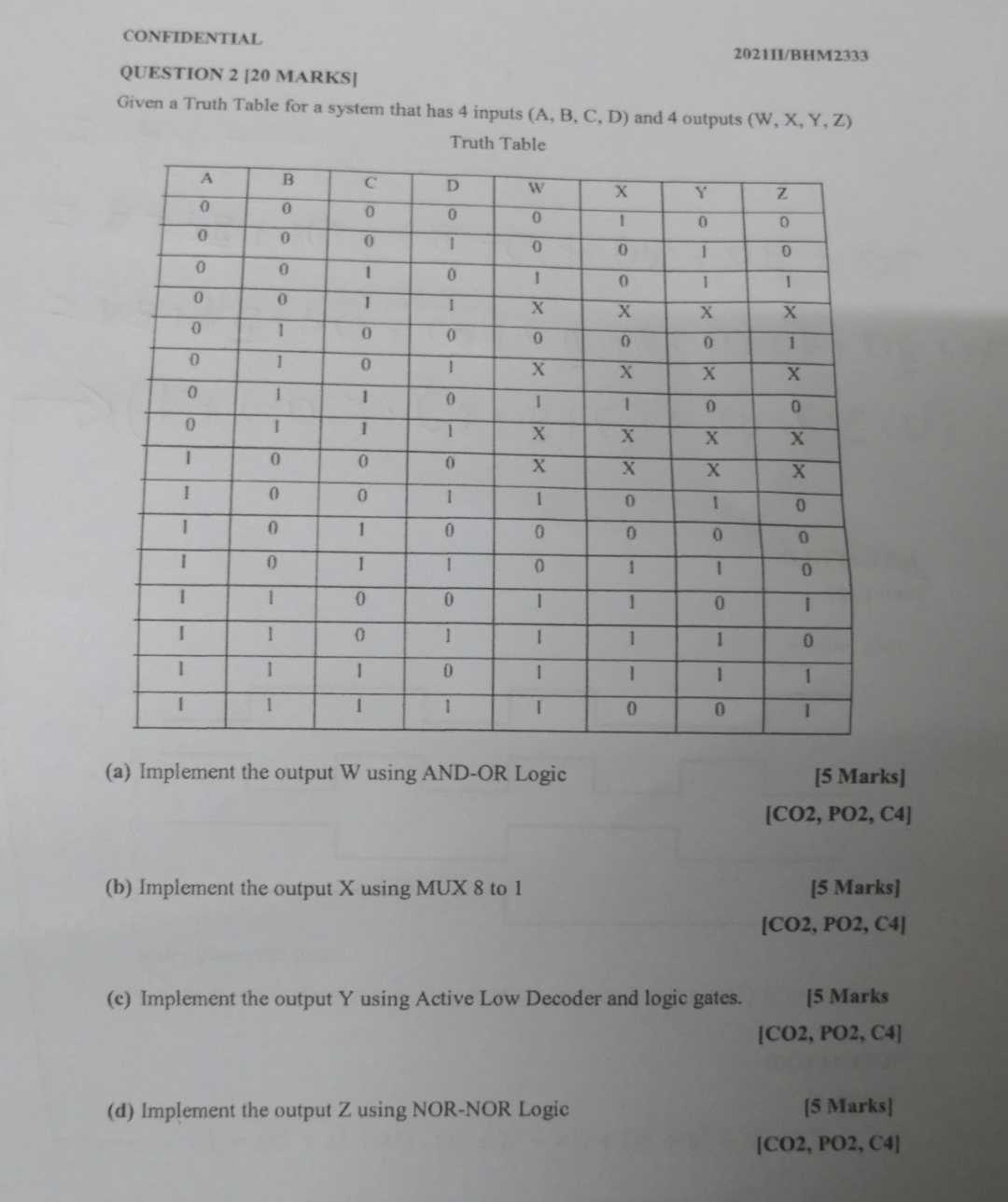 Solved CONFIDENTIAL2021II/BHM2333QUESTION 2 [20 ﻿MARKS]Given | Chegg.com