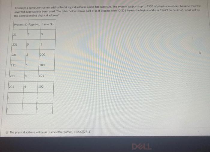 Solved Consider a computer system with a 36-bit logical | Chegg.com