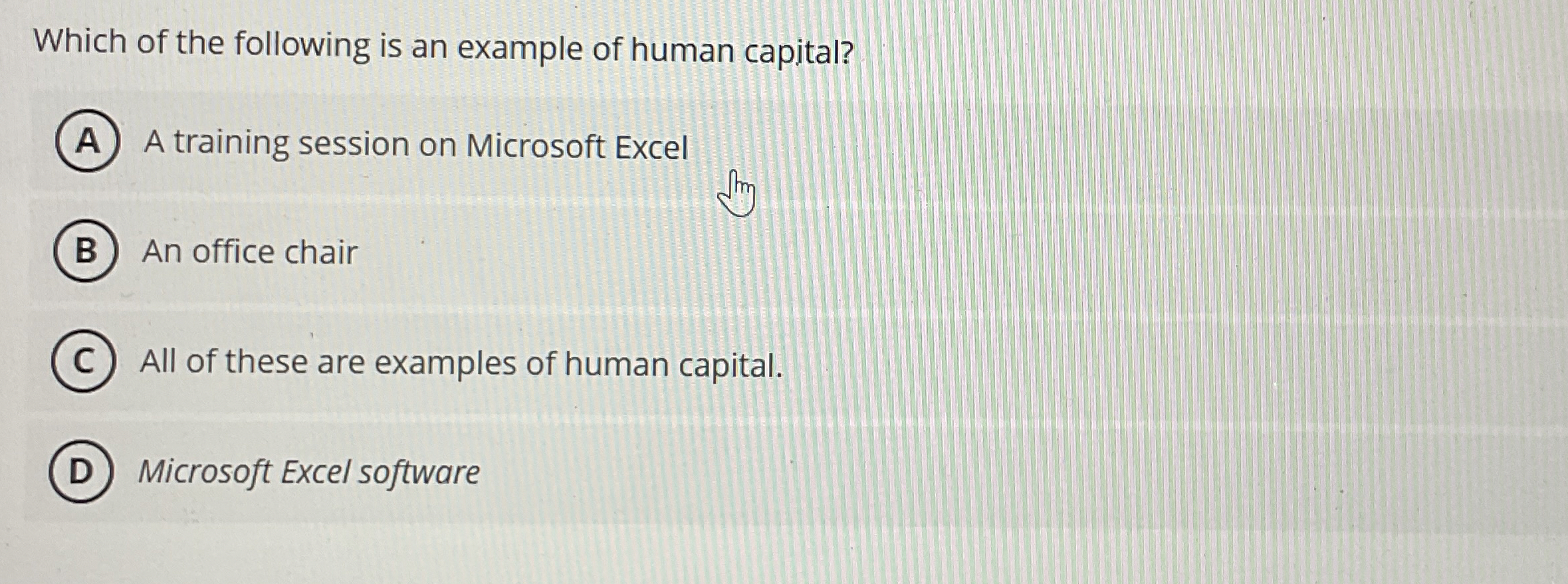 Solved Which of the following is an example of human | Chegg.com
