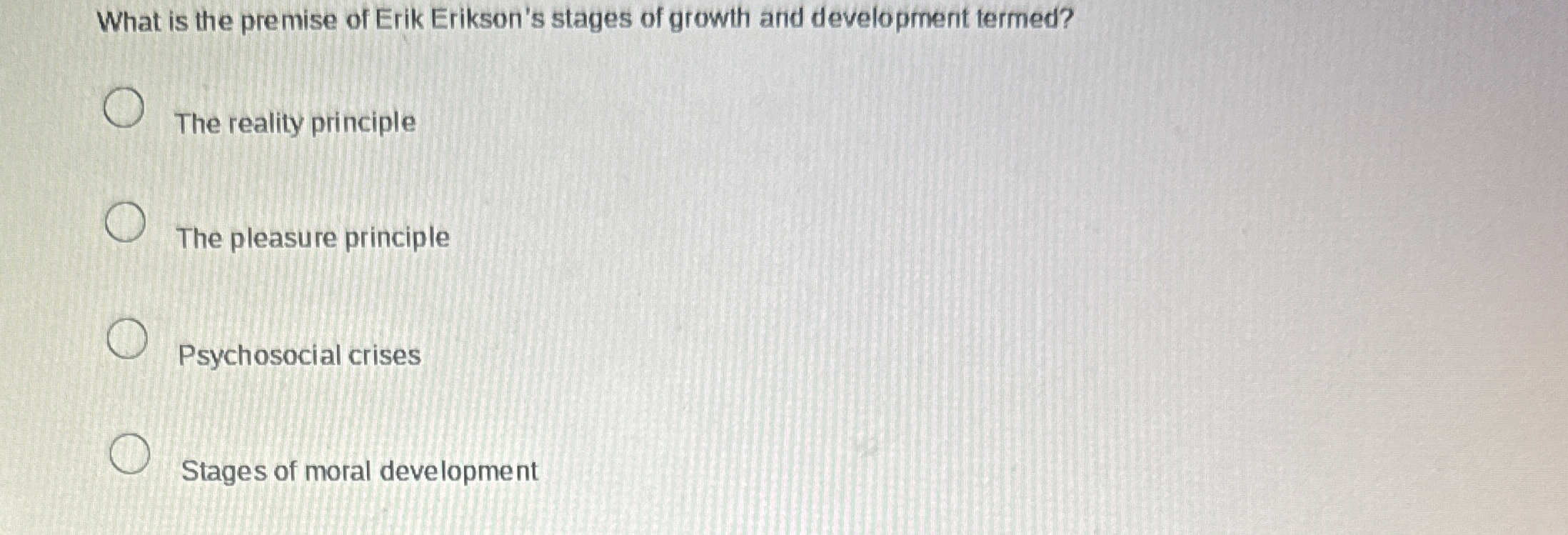 Solved What is the premise of Erik Erikson's stages of | Chegg.com