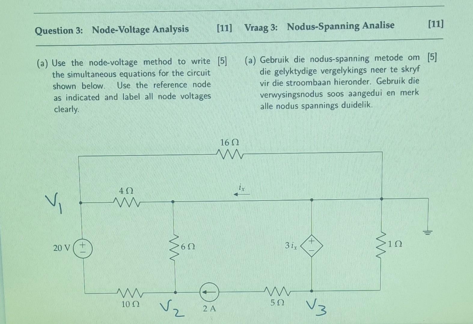 Solved Use the node-voltage method to write the simultaneous | Chegg.com