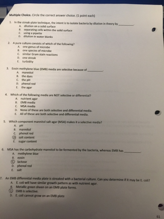 Solved Multiple Choice. Circle the correct answer choice. (1 | Chegg.com