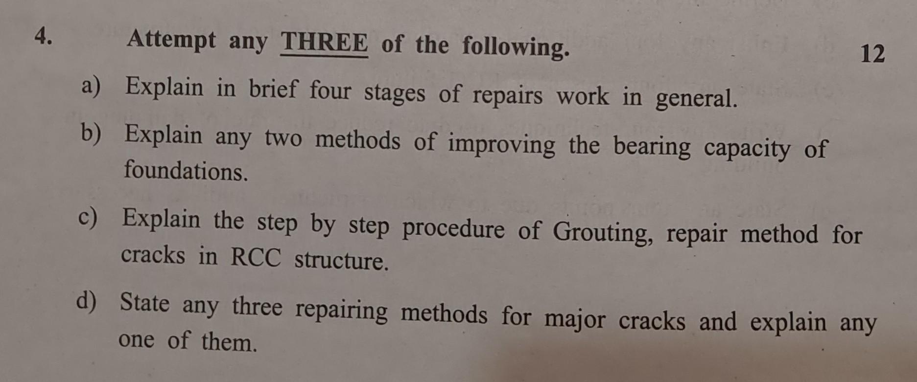 Solved 4. Attempt any THREE of the following. a) Explain in | Chegg.com