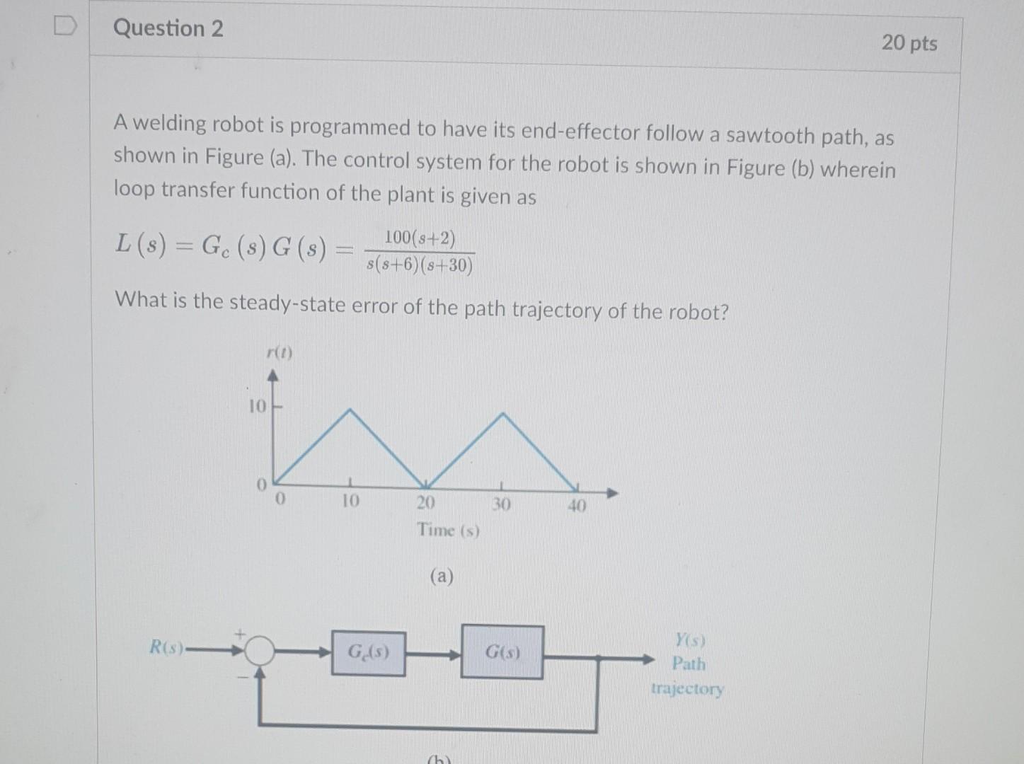 Solved A welding robot is programmed to have its | Chegg.com