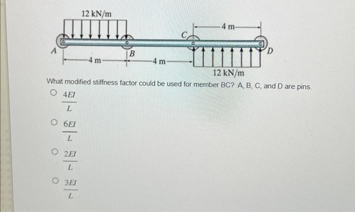 Solved What modified stiffness factor could be used for | Chegg.com
