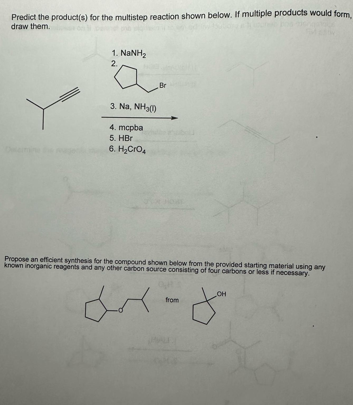 Solved Predict the product(s) ﻿for the multistep reaction | Chegg.com