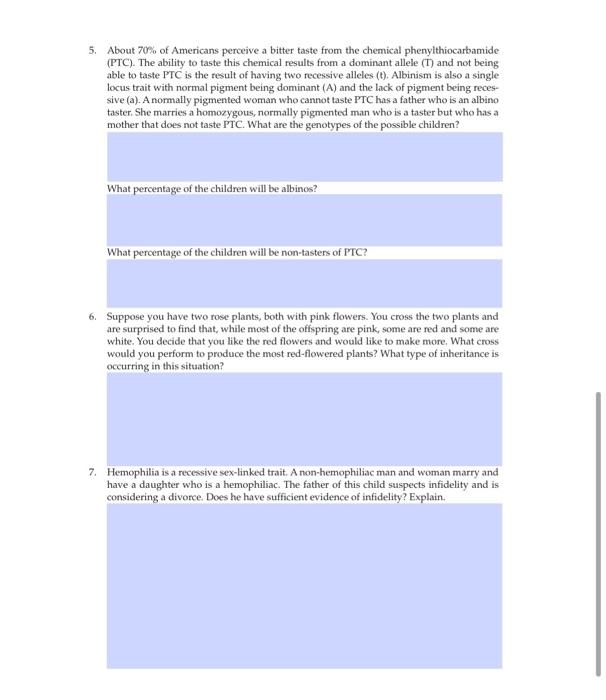 Solved Introduction to Mendelian Genetics Answer the | Chegg.com