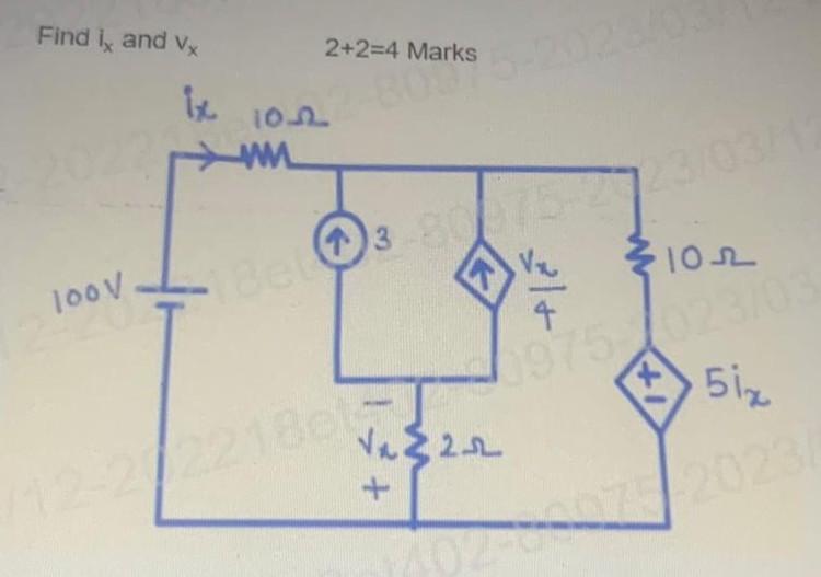 Solved Find ix and vx | Chegg.com