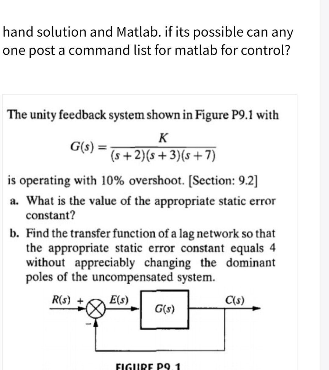Solved hand solution and Matlab. if its possible can any one | Chegg.com