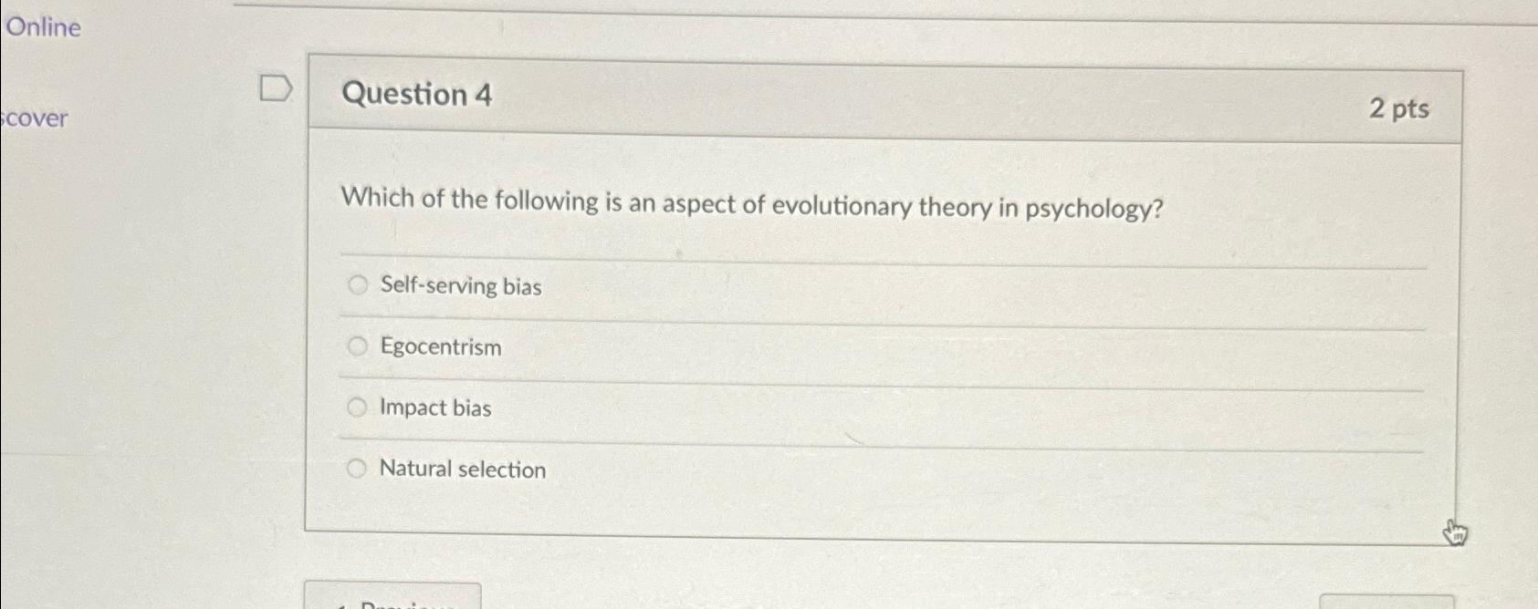Solved OnlineQuestion 42 ﻿ptsWhich of the following is an | Chegg.com