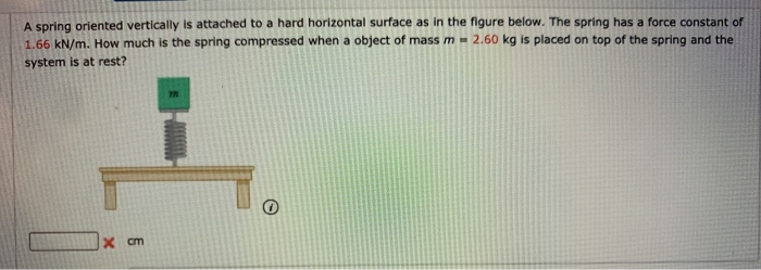 Solved A spring oriented vertically is attached to a hard | Chegg.com