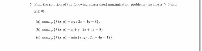 Solved 5. Find the solution of the following constrained | Chegg.com