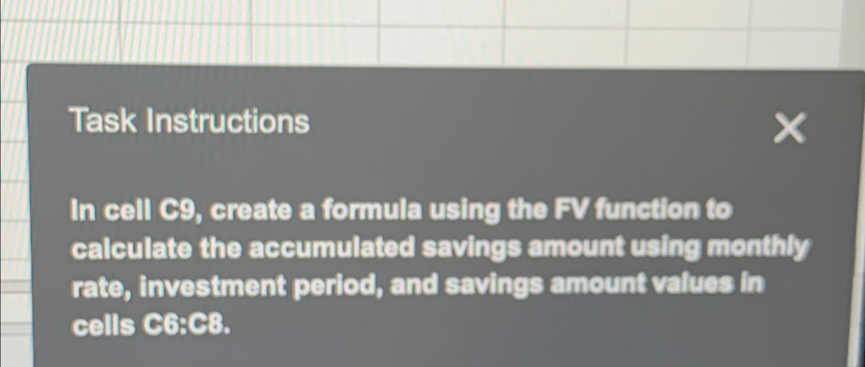 Solved Task InstructionsIn cell C9, ﻿create a formula using | Chegg.com