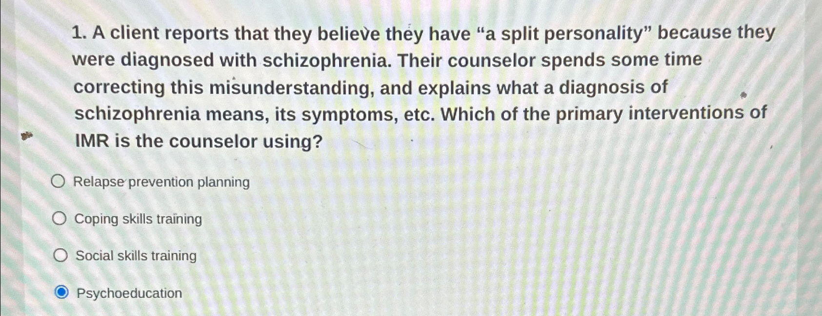 Solved A client reports that they believe they have "a split | Chegg.com