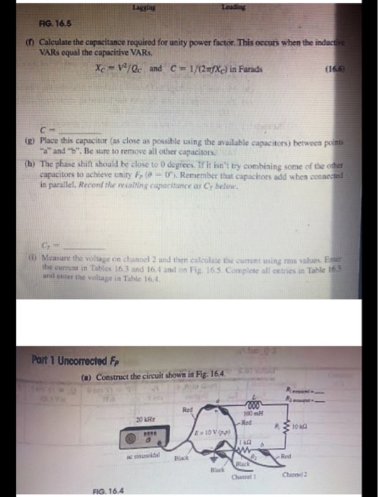 Solved FIG. 16.5 Calculate the capacitance required for | Chegg.com