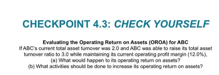 Solved CHECKPOINT 4.3: CHECK YOURSELF Evaluating the | Chegg.com