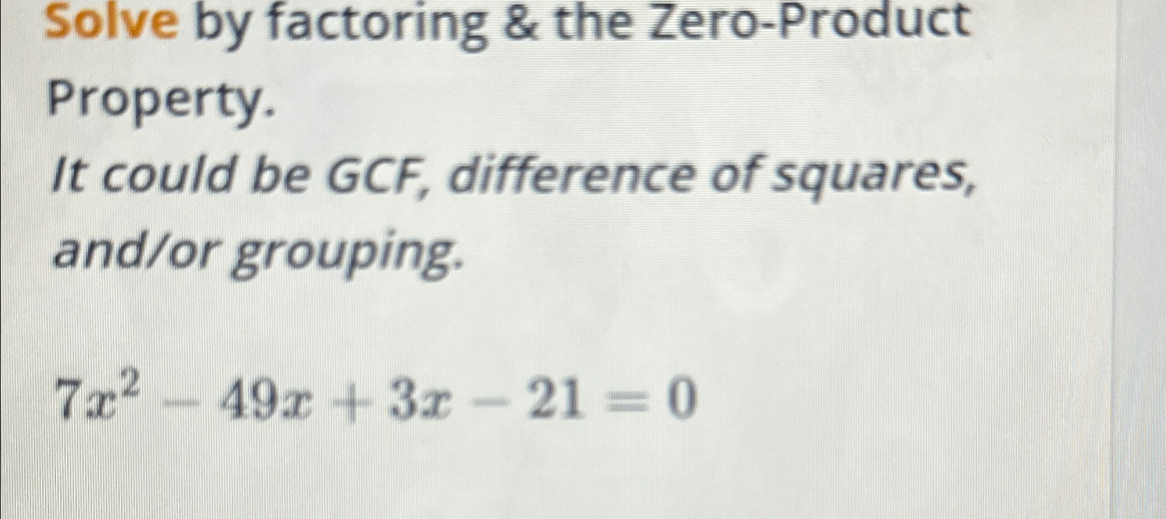 Solved Solve by factoring & the Zero-Product Property.It | Chegg.com