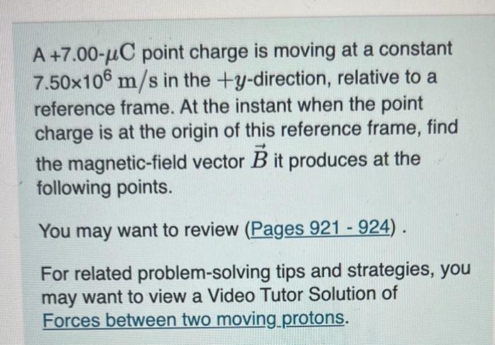 Solved A+7.00−μC point charge is moving at a constant | Chegg.com