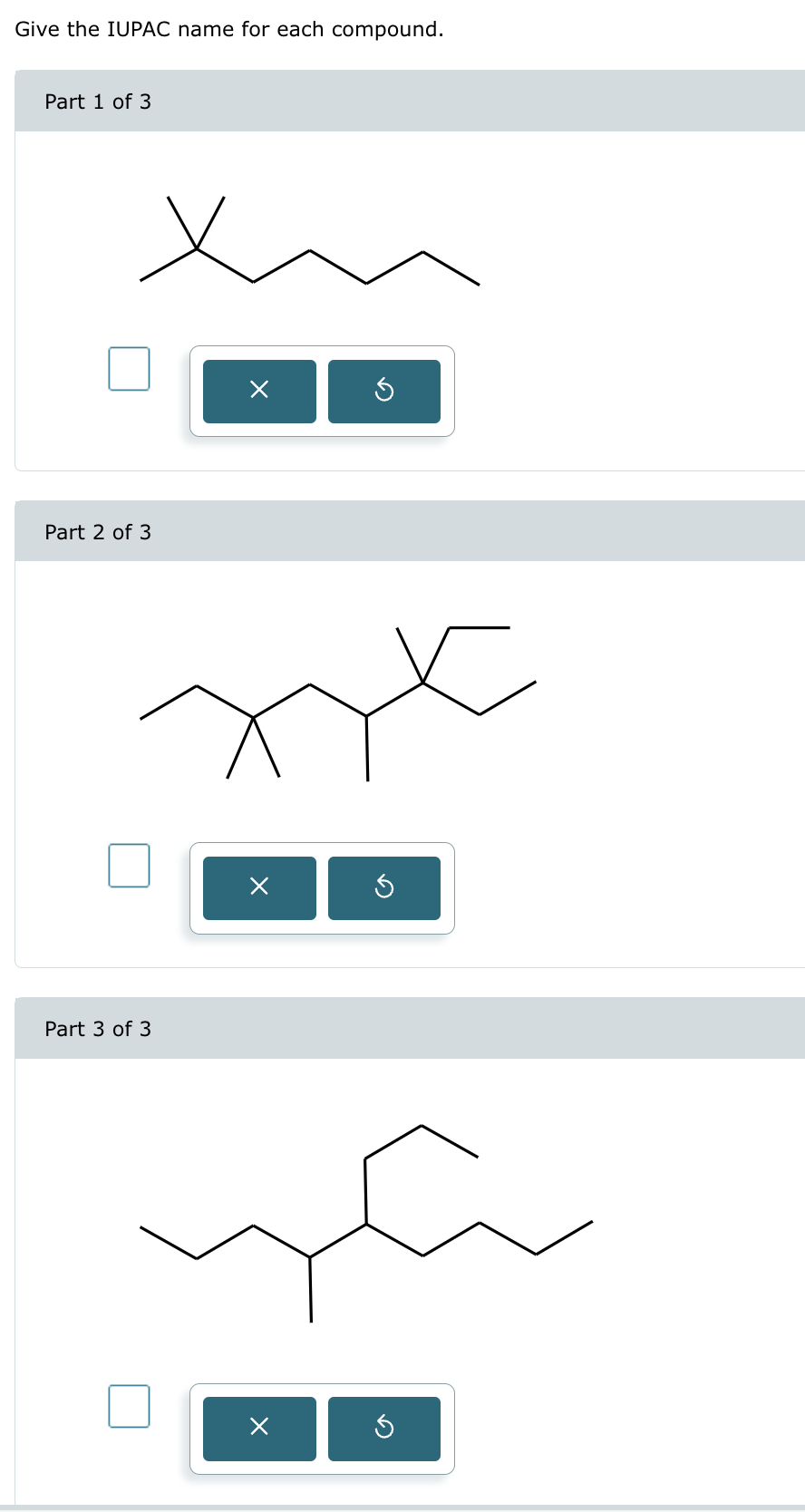 Solved Give the IUPAC name for each compound. Give the IUPAC | Chegg.com