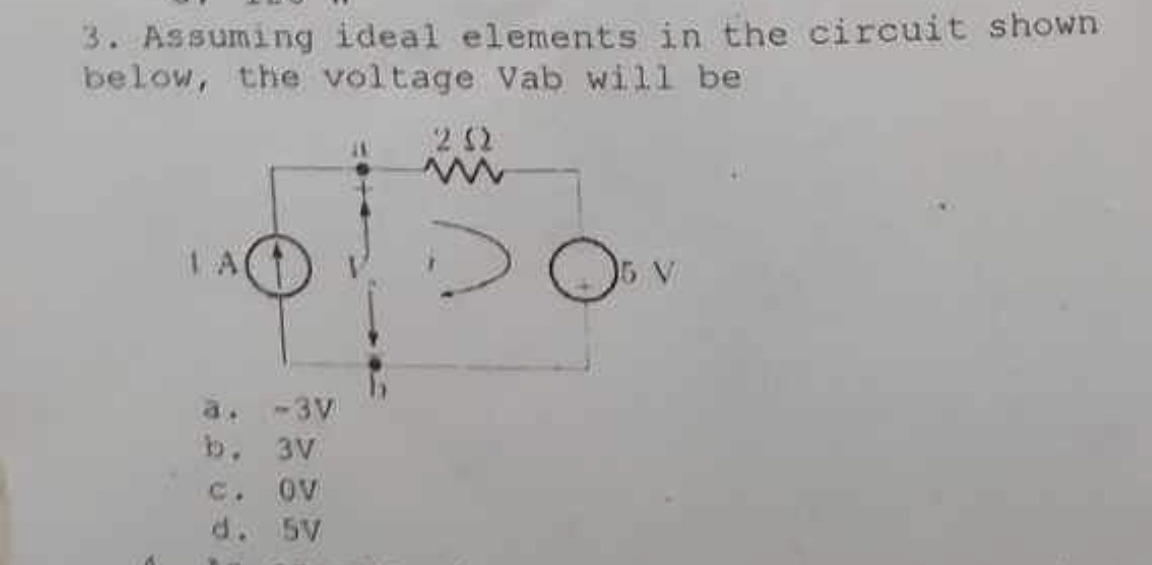 Solved Assuming ideal elements in the circuit shown below, | Chegg.com