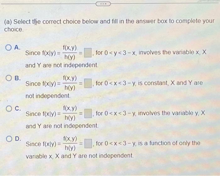 Solved (a) Select the correct choice below and fill in the | Chegg.com