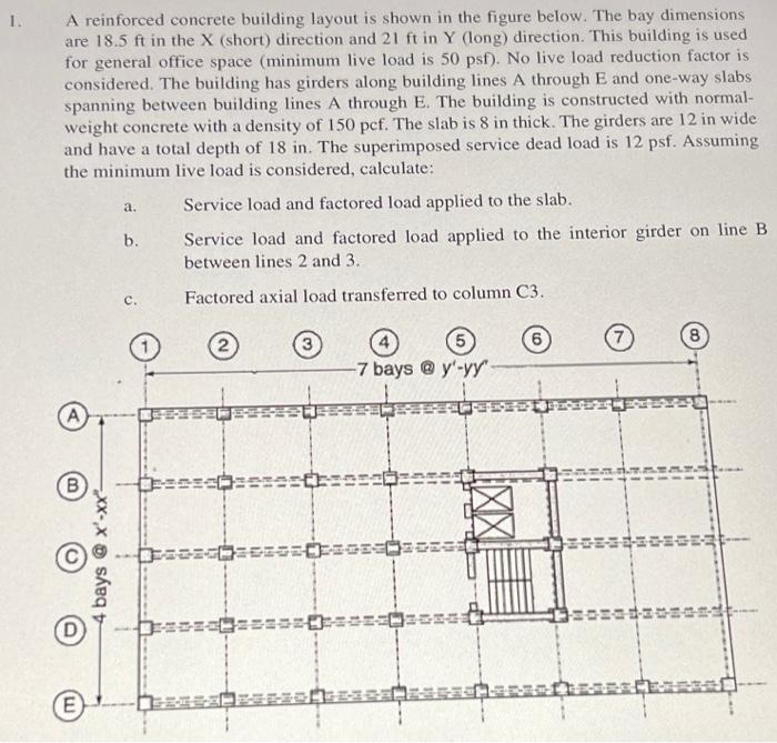 Solved A reinforced concrete building layout is shown in the | Chegg.com