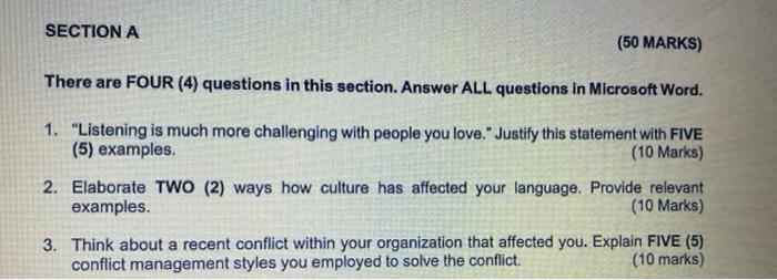 There are FOUR (4) questions in this section. Answer | Chegg.com