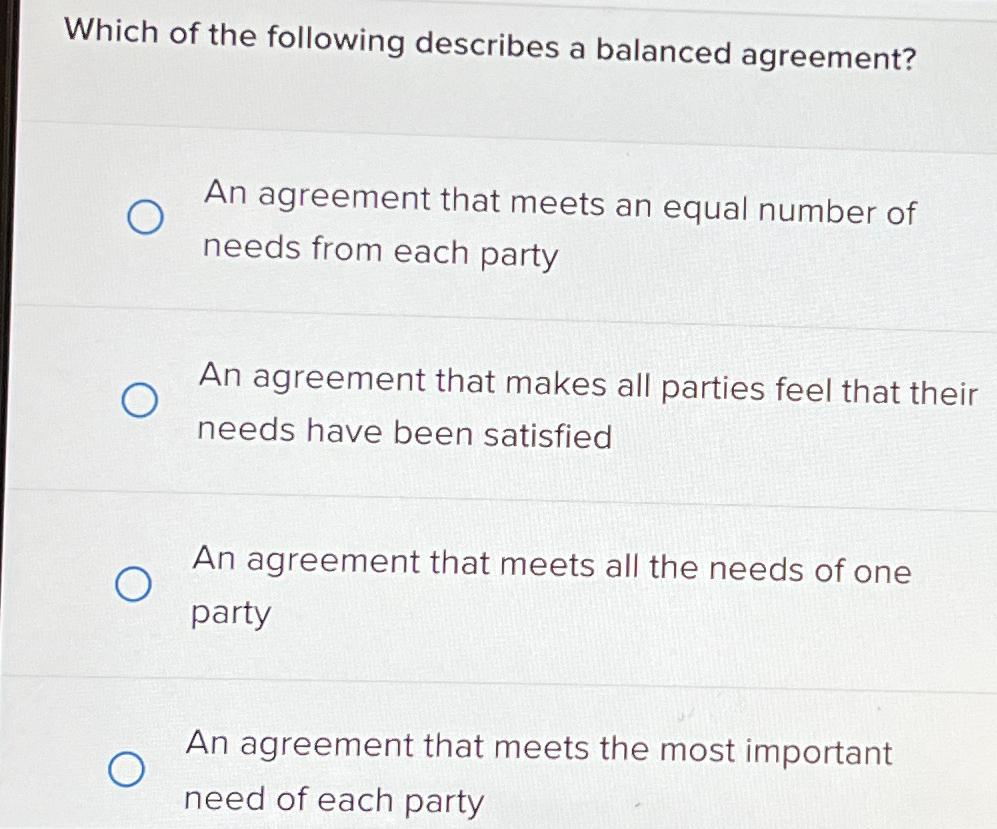 Solved Which of the following describes a balanced | Chegg.com