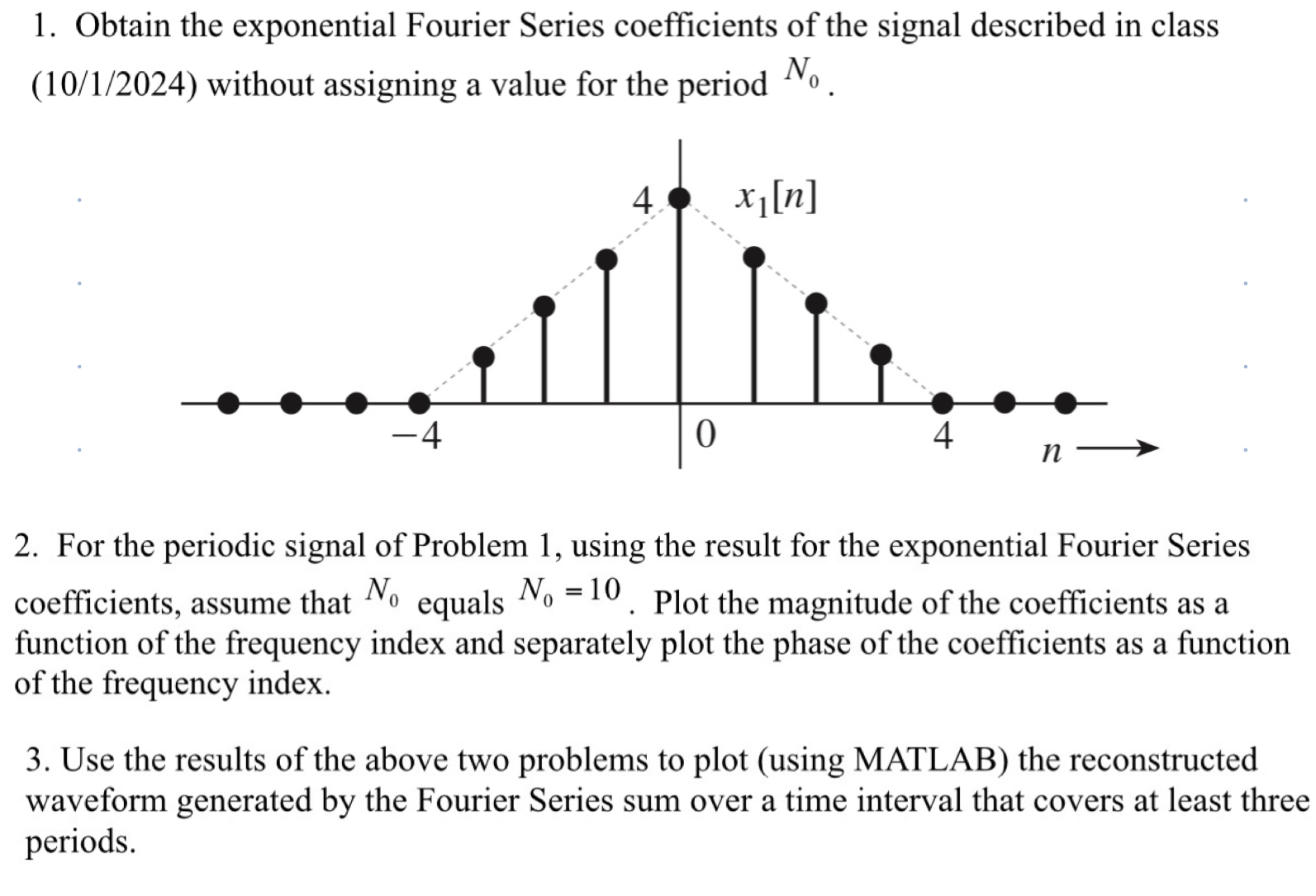Solved Obtain the exponential Fourier Series coefficients of | Chegg.com