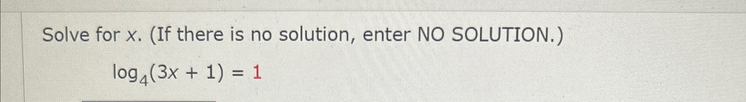 Solved Solve for x. (If there is no solution, enter NO | Chegg.com