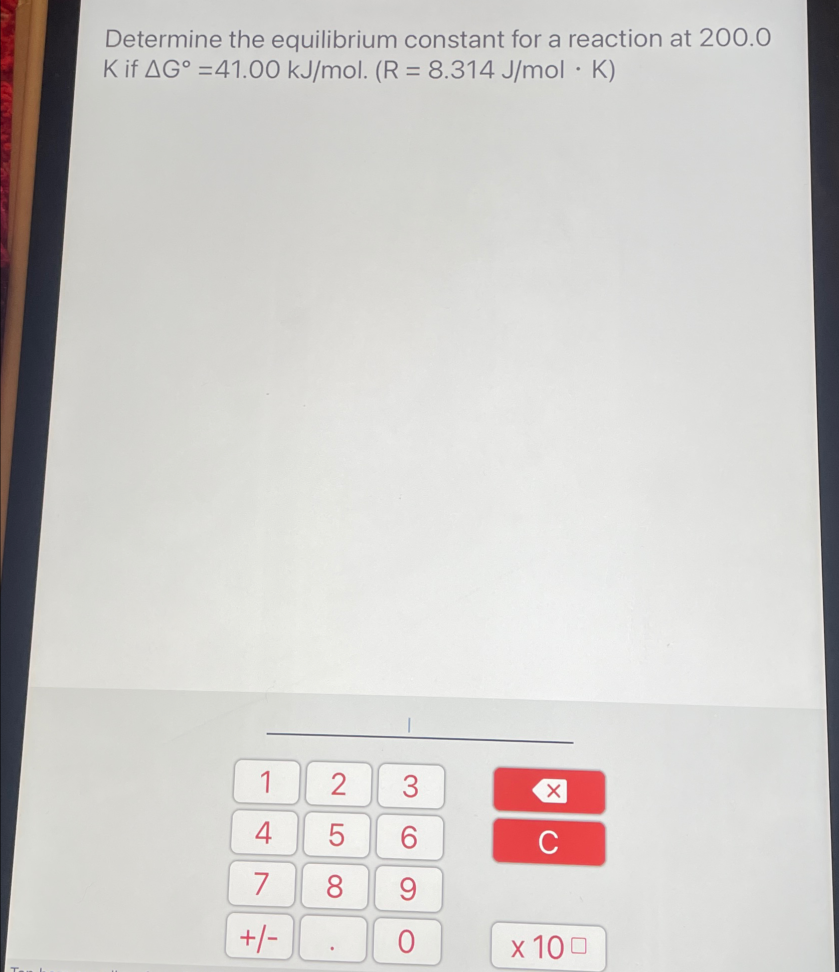 Determine the equilibrium constant for a reaction at | Chegg.com