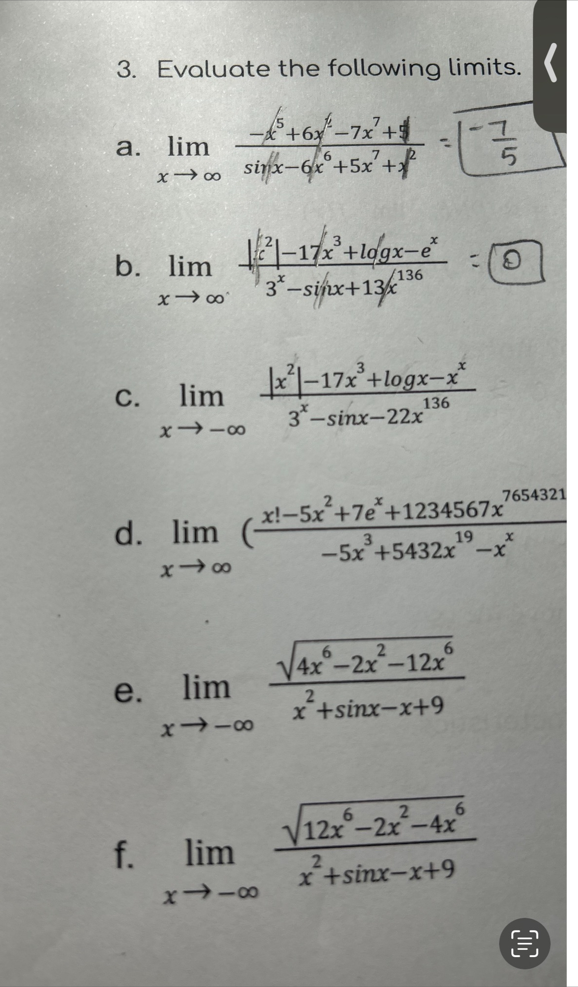 Solved Evaluate the following | Chegg.com