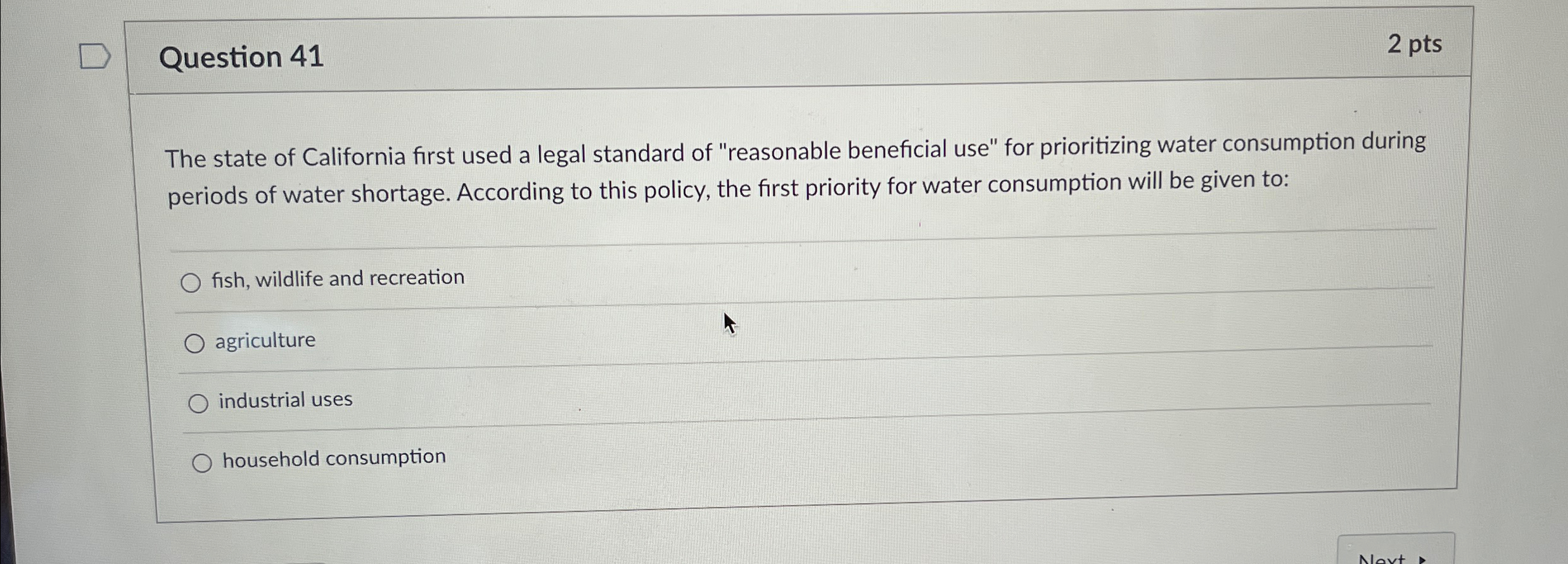 Solved Question 412 ﻿ptsThe state of California first used a | Chegg.com