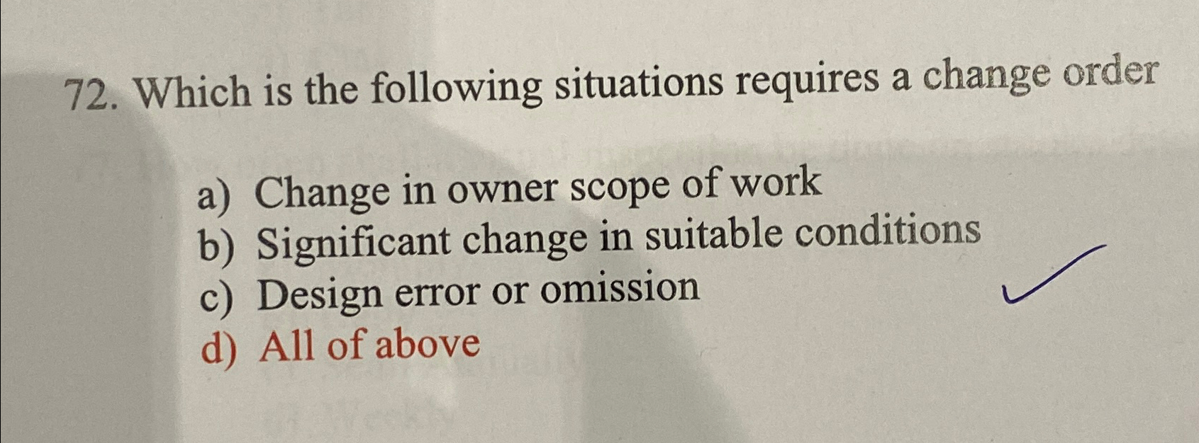 Solved Which is the following situations requires a change | Chegg.com