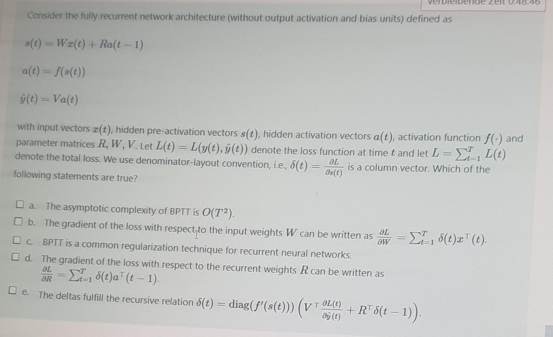 Solved Consider the fully recurrent network architecture | Chegg.com