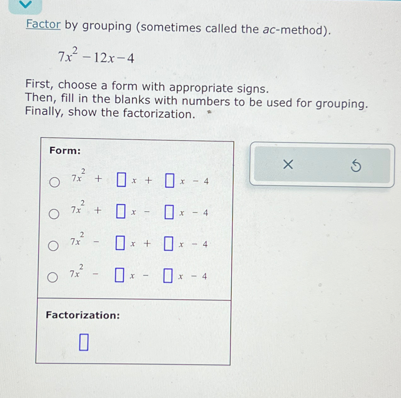 Solved Factor by grouping (sometimes called the | Chegg.com