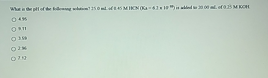 Solved What is the pH ﻿of the following solution? 25.0mL ﻿of | Chegg.com