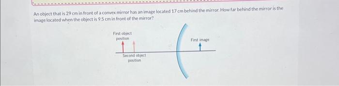 Solved An object that is 29 cm in front of a convex mirror | Chegg.com