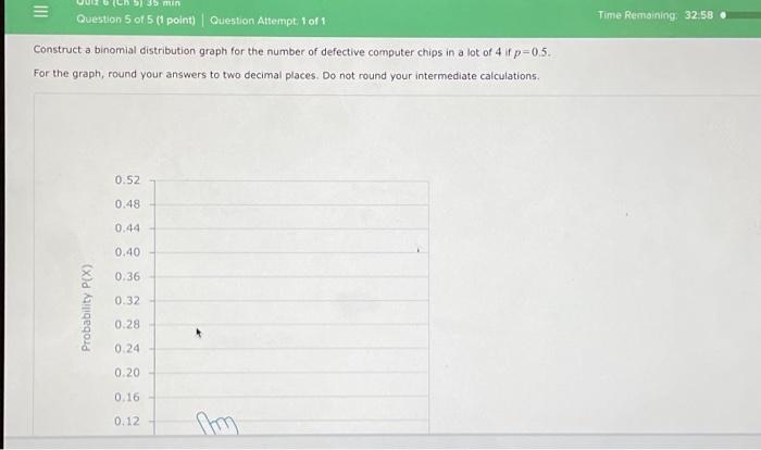 35 min Question 5 of 5 (1 point) | Question Attempt: | Chegg.com