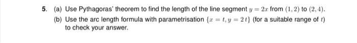 Solved (a) Use Pythagoras' theorem to find the length of the | Chegg.com