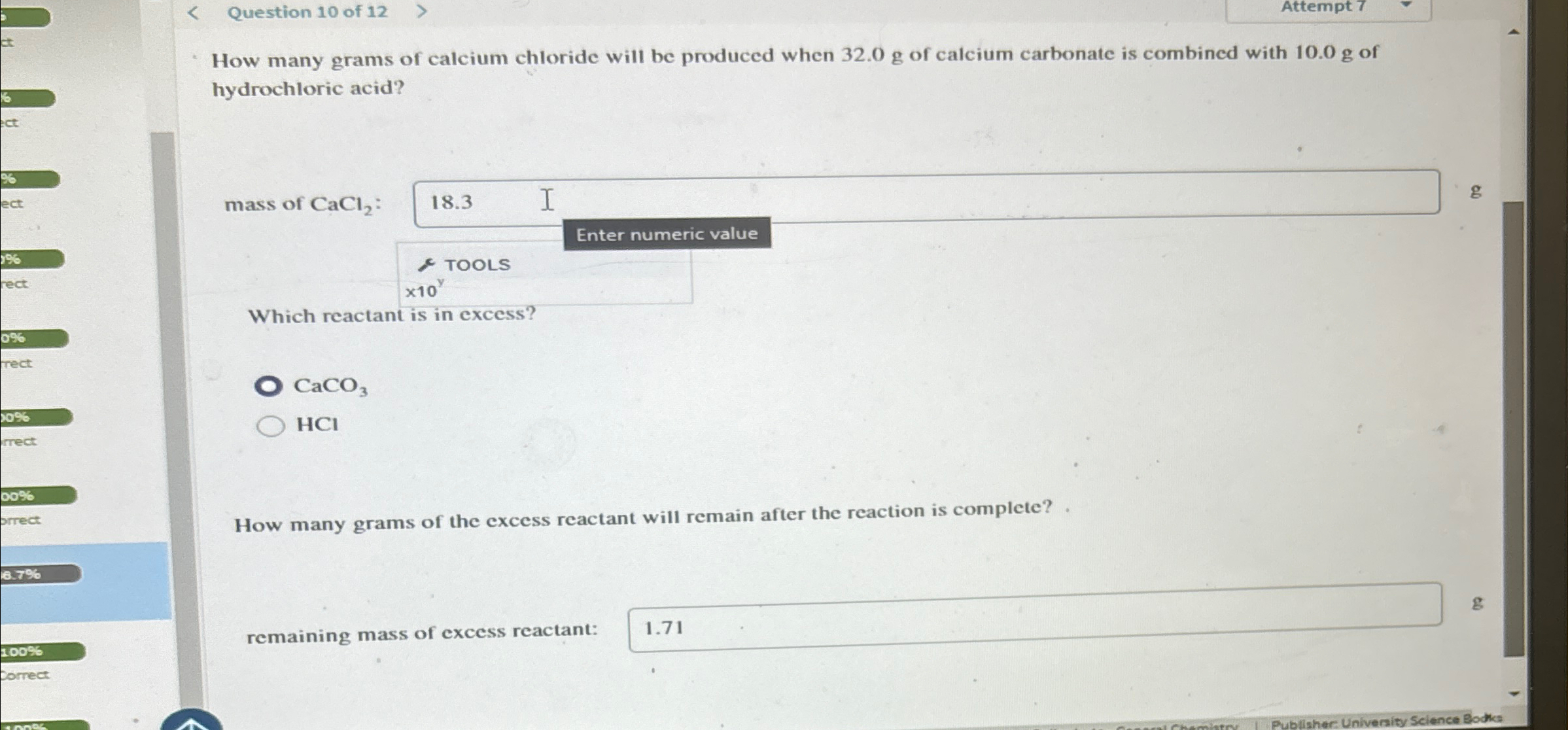 Solved Question 10 ﻿of 12Attempt 7How many grams of calcium | Chegg.com