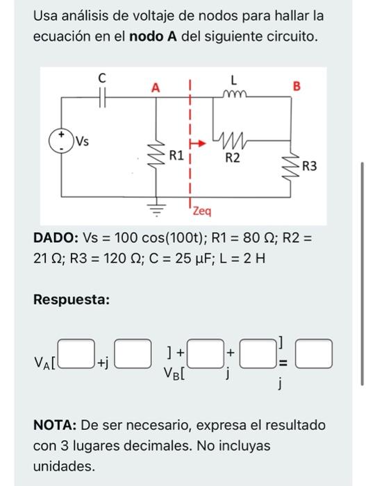 Solved Usa análisis de voltaje de nodos para hallar la | Chegg.com