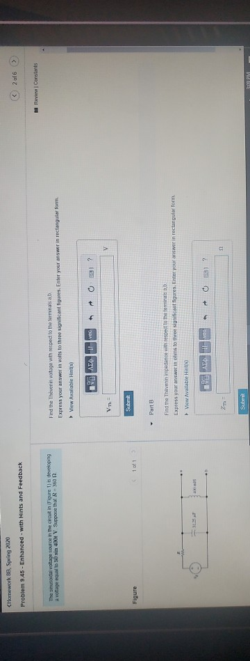 Solved Review Constants The sinusoidal voltage source in | Chegg.com