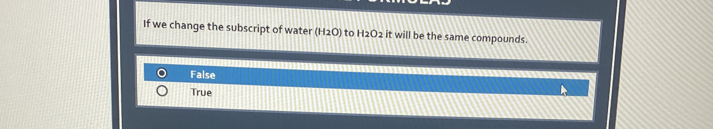 Solved If we change the subscript of water (H2O) ﻿to H2O2 | Chegg.com