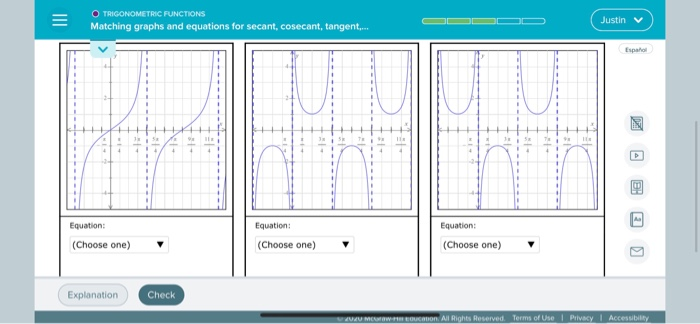 Solved O TRIGONOMETRIC FUNCTIONS Matching graphs and | Chegg.com