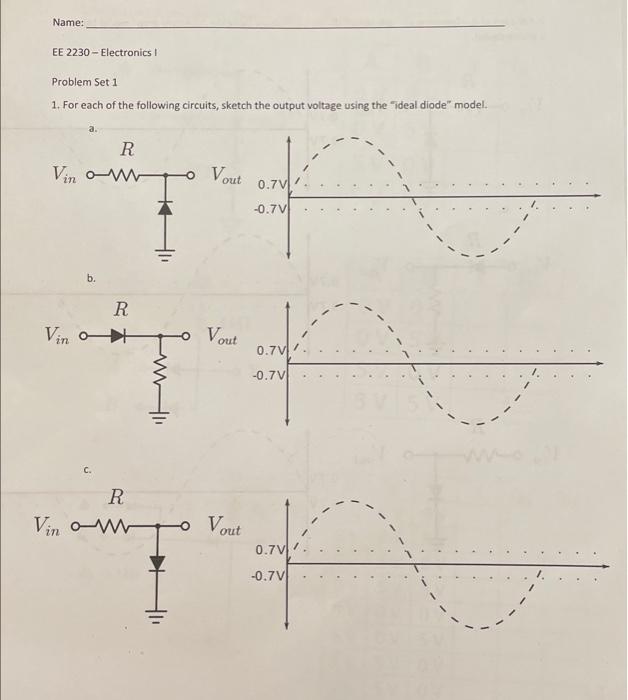 Solved Problem Set 11. For each of the following circuits, | Chegg.com