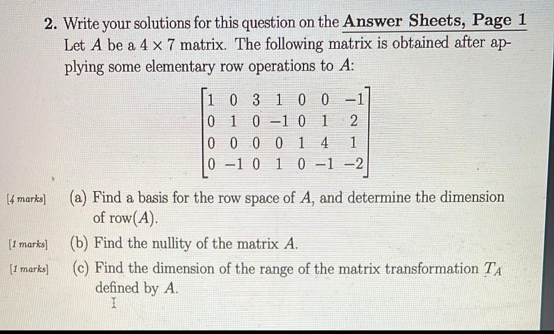 Solved 4 1 2. Write your solutions for this question on the | Chegg.com